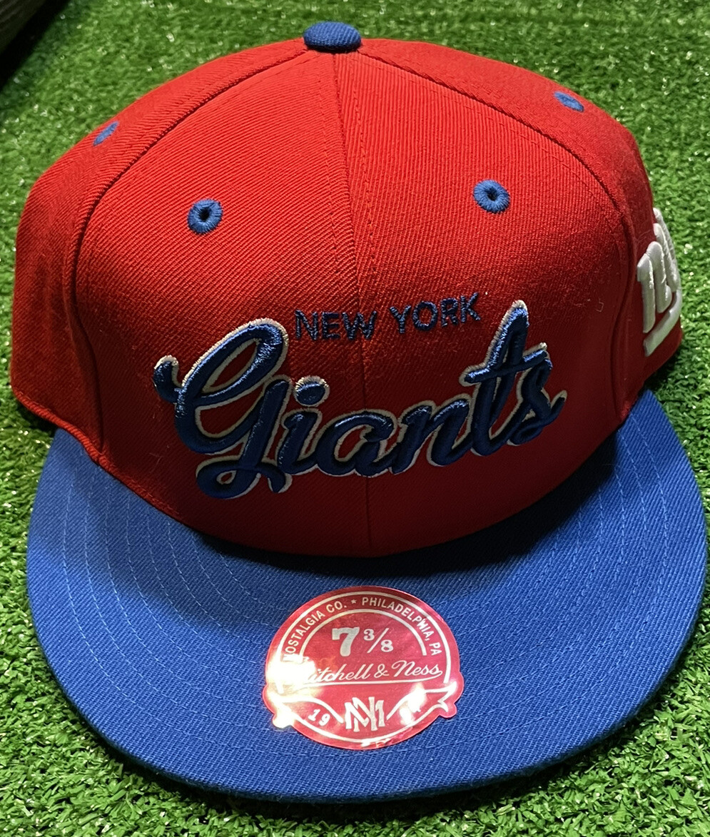 New York Giants Hat Cap Mitchell & Ness Wool Cursive Retro Collection 7 ...