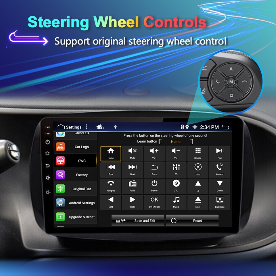 128GB Car Stereo For Mercedes Benz Smart Forfour Fortwo 453 Android ...