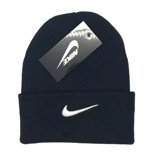 Nike Beanie Hat Winter Cap Black Snow Warm One Size Adults Christmas ...