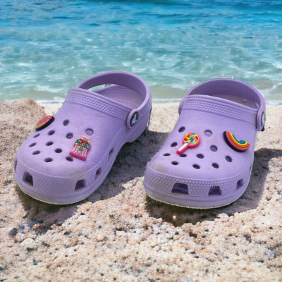 Crocs Classic Purple Slip On Clogs Shoes Toddler Kids Girls Size C13 ...