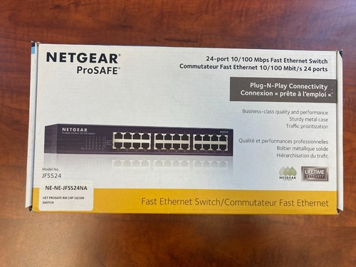 NETGEAR JFS524 24-Port Fast Ethernet 10/100 Unmanaged Switch Desktop ...