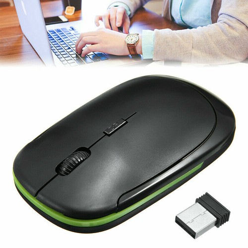 Portable Ultra Thin Optical Wirless Mouse Slim Mice USB Receiver ...