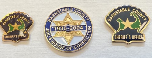 Lot of 3 BARNSTABLE COUNTY Cape Cod MASSACHUSETTS SHERIFF Mini-Badge ...