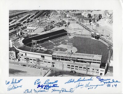 Crosley Field (Reds) Autographed Signed 8.5x11 Photo - 9 Autos! - RARE ...
