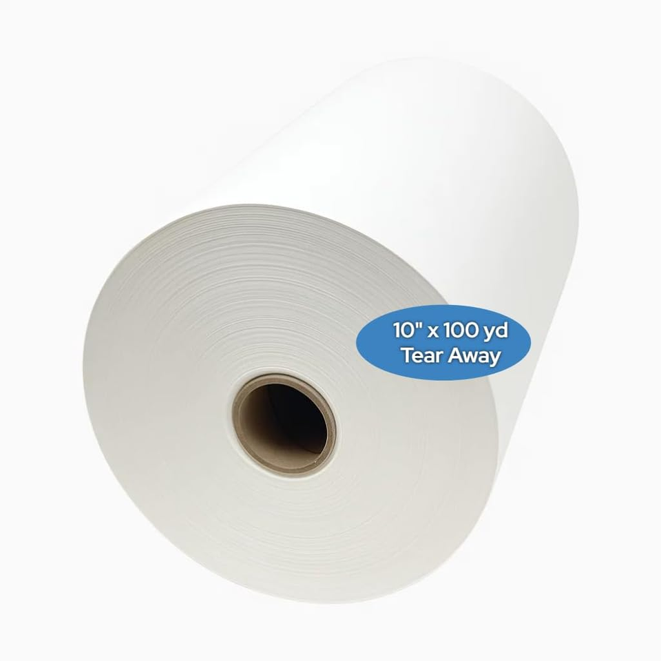 Tear Away Embroidery Stabilizer 1.8 Oz Medium Weight 10" X 100 Yd Roll ...