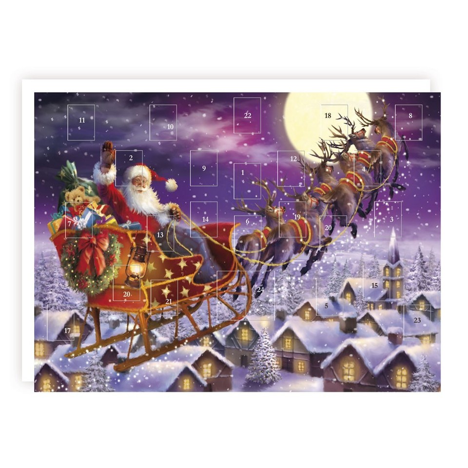 Traditional Santas Sleigh Advent Calendar - 24 Doors Christmas ...