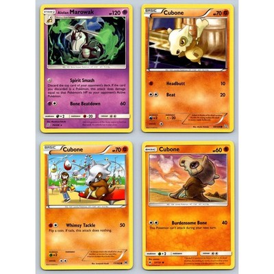 (4) Alolan Marowak Cubone Pokemon Card Lot Rare Dragons Exalted XY ...