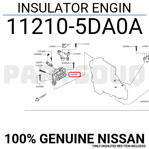 112105DA0A Genuine Nissan INSULATOR ENGIN 11210-5DA0A | eBay