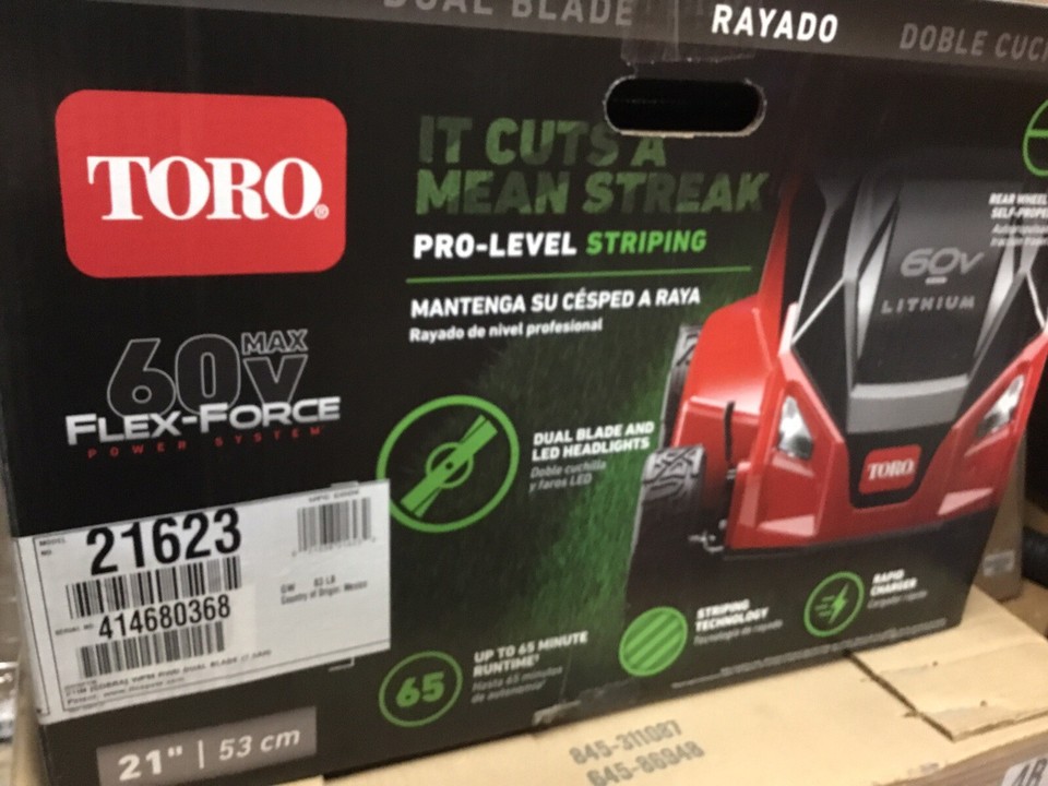 Toro 21623 60V MAX* 21 in. (53 cm) Stripe® Dual-Blades Self-Propelled ...