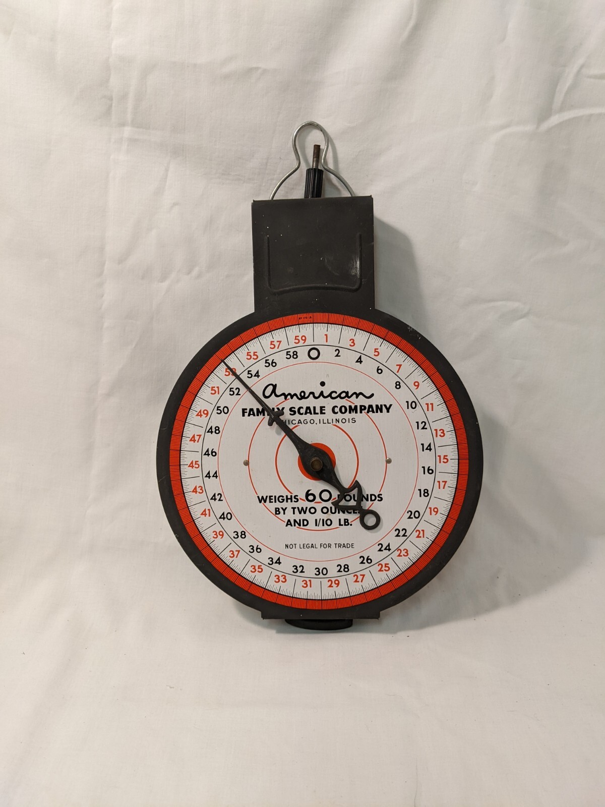 Vintage American Family Scale Company 60 lb Pound Hanging Scale RED ...
