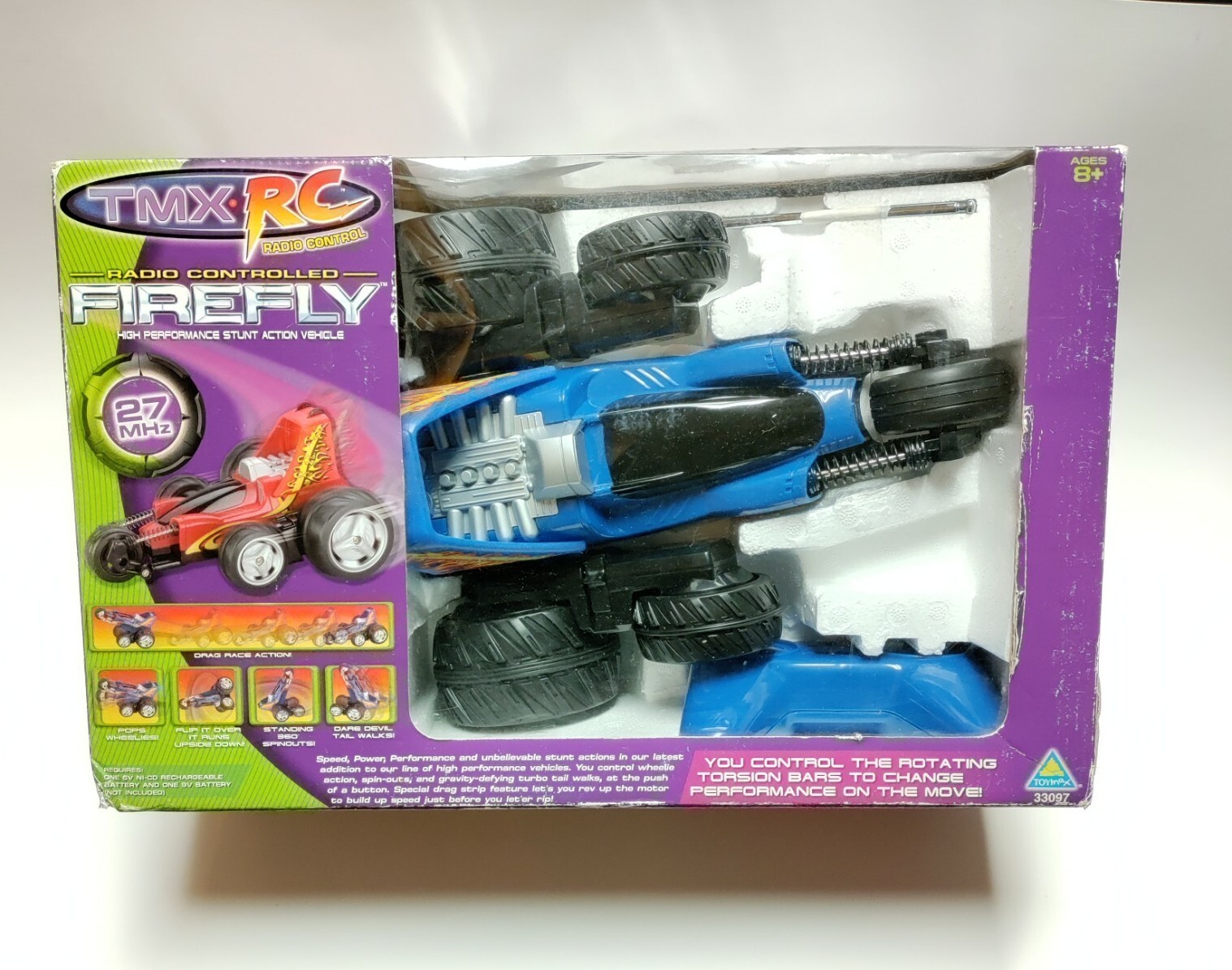 2001 Toymax TMX Firefly Stunt Remote Controlled Race Car Vintage RC NEW ...