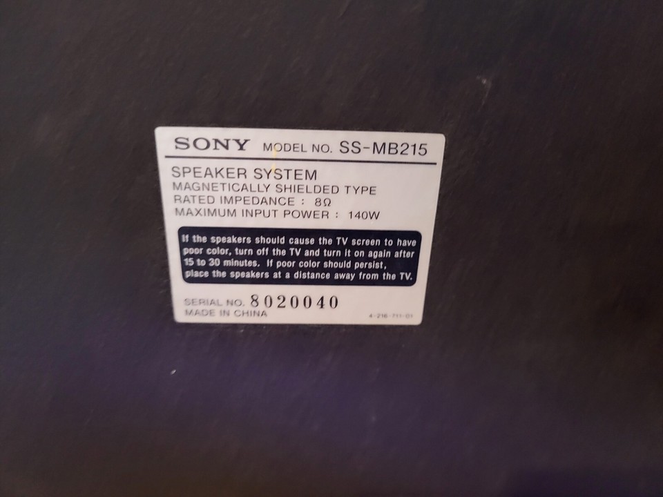 Sony SS-MB215 Speakers Working | eBay
