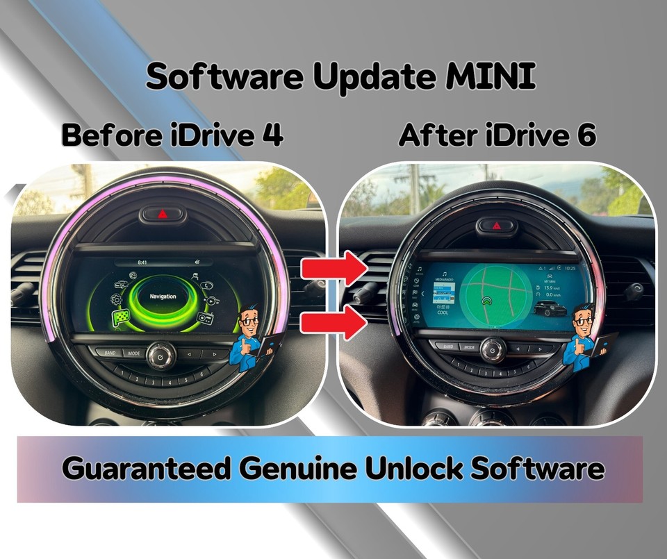 MINI F54 F55 F56 F57 F60 iDrive Update Flash iD4 to iD6 + CarPlay Full ...