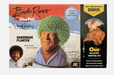 Chia Pet Bob Ross Handmade Decorative Planter with Terracotta Watering ...
