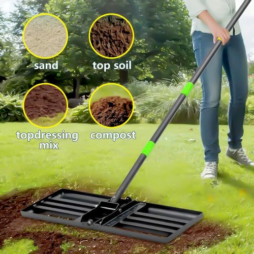 Garden Lawn Levelling Rake Lute Landscaping Rake Top-Dressing Repair ...