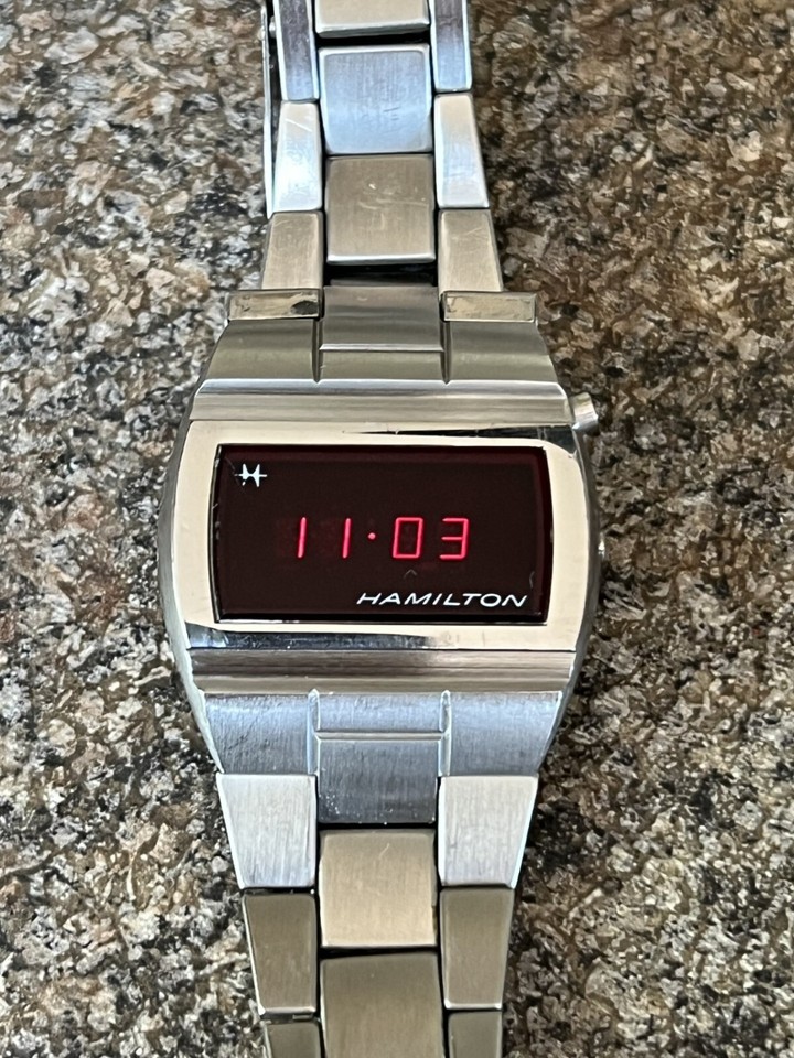 Very Nice 70s Hamilton LED Men's SS Watch - All Functions Work | eBay