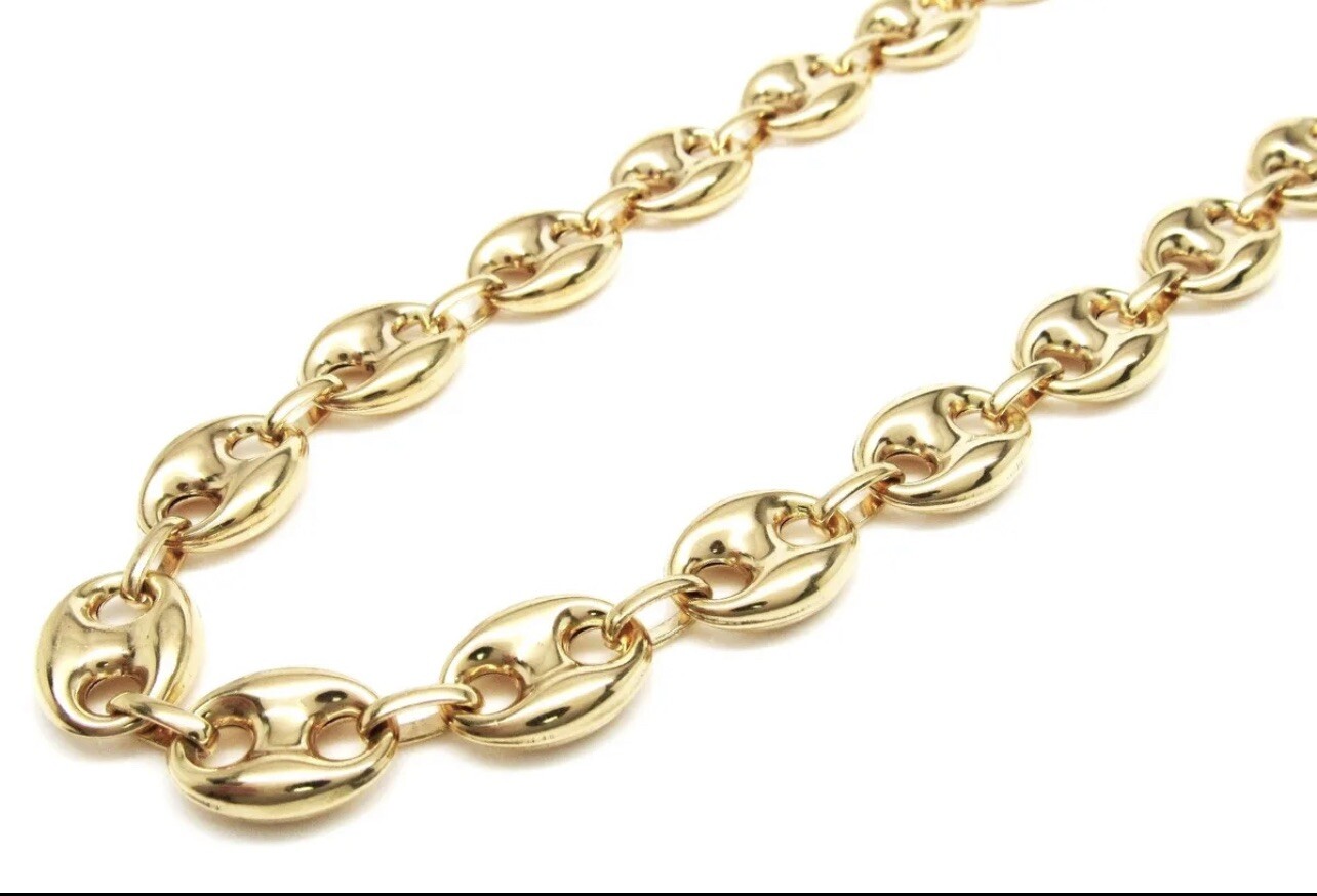 Gucci 3D 14Kt Yellow Gold Semi Hollow Puff Men Link Chain 8.5mm 24 ...