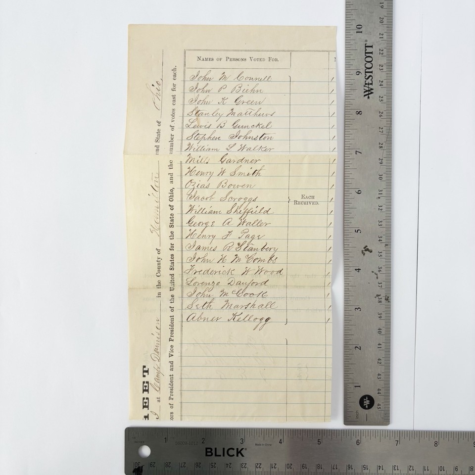 1864 Ohio Presidential Election Ballot for Soldiers Abraham Lincoln ...