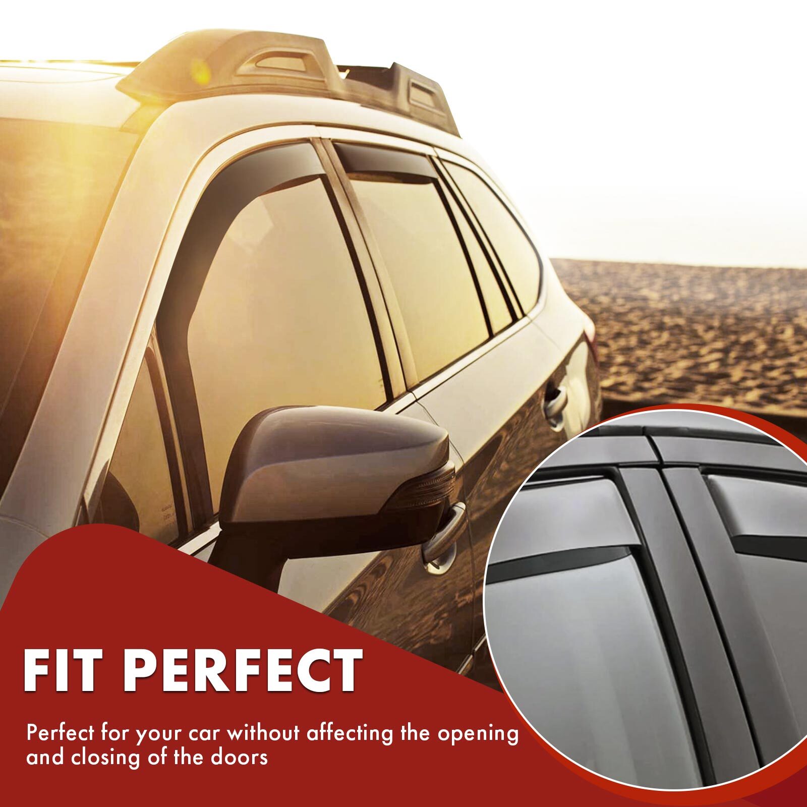 4Pcs Window Visors Weathershields for Ford Ranger PX MKII MK2 2011-2020 ...