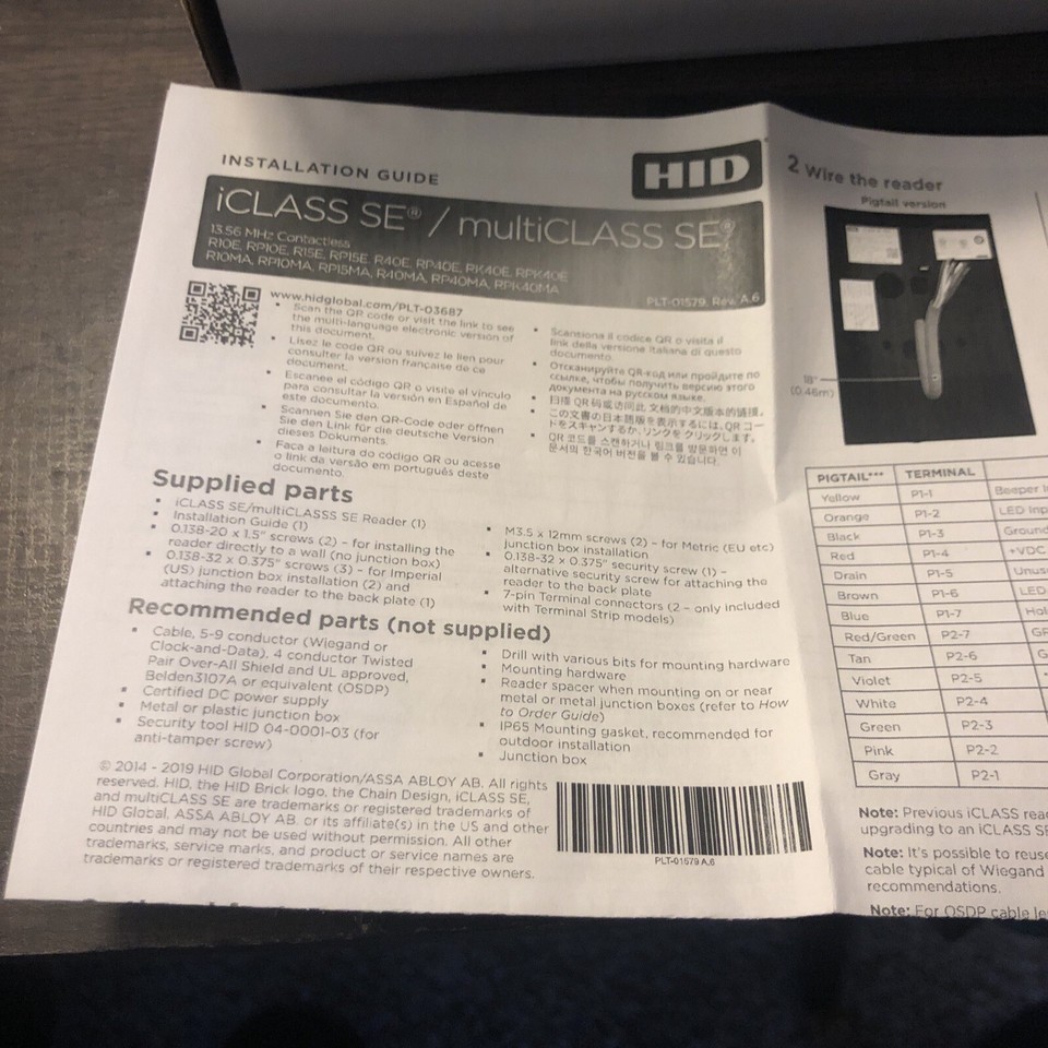 Brand New in Box HID iCLASS SE RK40 Keypad Reader - 921NTPNEK000FB | eBay