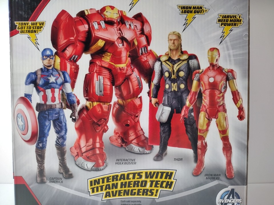 Avengers Age Of Ultron 13" Interactive Hulk Buster + 15" Talking Hulk ...