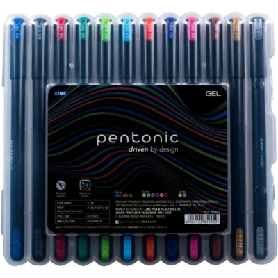 12 x LINC Pentonic Stylish Ballpoint Pens Smooth Writing Multi Colour ...