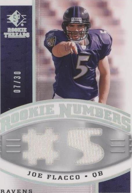 2008 SP Rookie Threads - Rookie Numbers Joe Flacco #RN-JF Platinum /30 ...