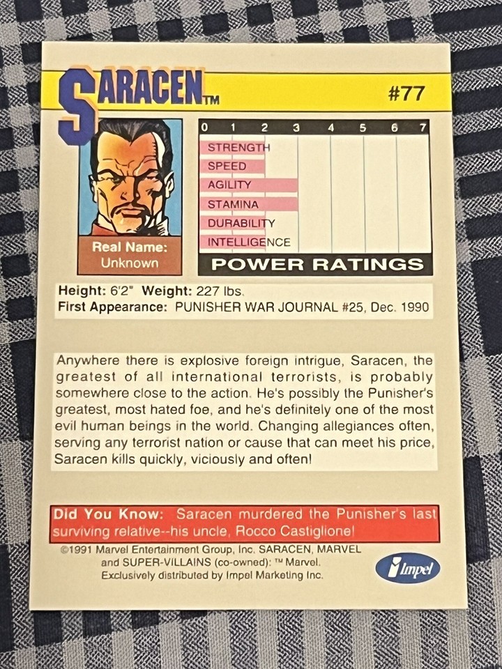 Saracen #77 1991 Marvel Universe | eBay