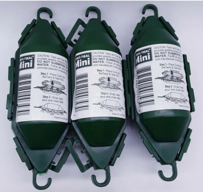 New Lot 3 Twist and Seal Mini Holiday Light Cord Protector and Light ...