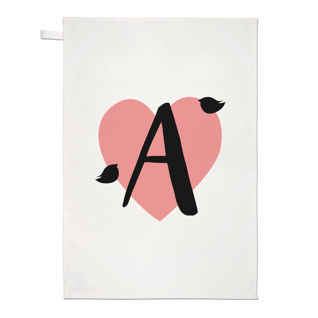 Letter A Heart Alphabet Tea Towel Dish Cloth - Valentines Day Love ...