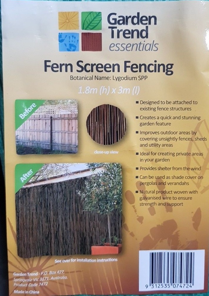 Fern Reed Screen Fencing Roll Fence 1.8M(H) x 3m(W) Fernwood Privacy ...
