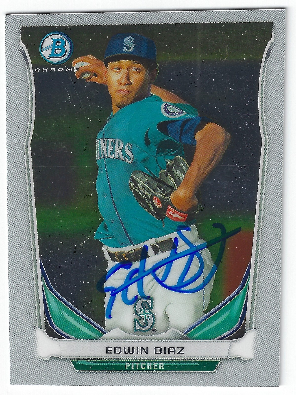 EDWIN DIAZ SEATTLE MARINERS SIGNED 2014 CARD NEW YORK METS LOS ANGELES ...