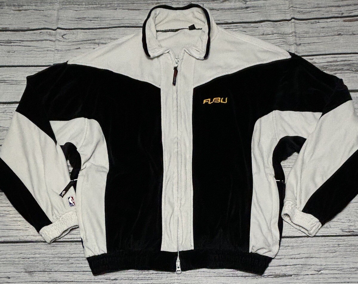 Rare Vintage FUBU NBA Velour Bomber Jacket Men's Size… - Gem