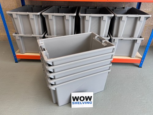 Plastic Crates Storage distribution Bins Boxes stack & nest totes ...
