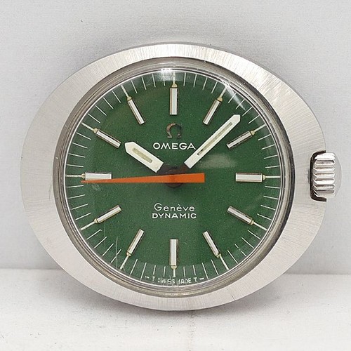 Dead Operational Omega Geneva Dynamic 102 Green Dial Hand Wound Vintage ...