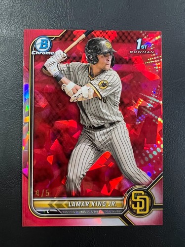 F257 LAMAR KING RC RED REFRACTOR 2022 BOWMAN CHROME 1ST 4/5 SD PADRES # ...
