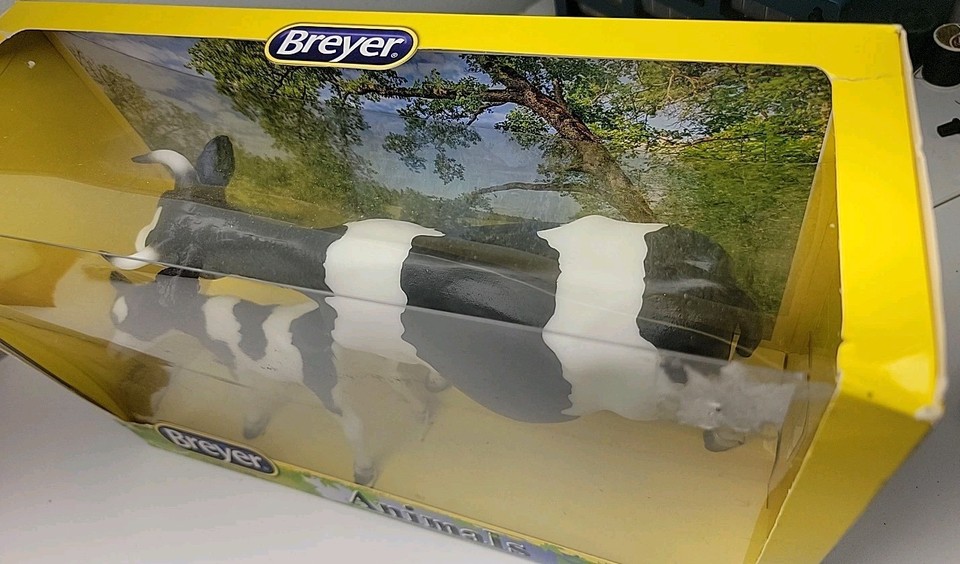 Breyer Animals Cow & Calf Family Holstein Figurine Black White 2015 ...