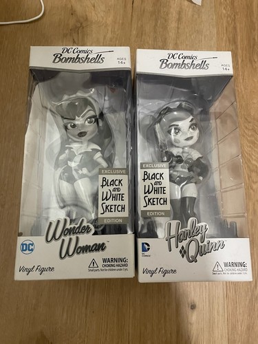 DC Bombshells Harley Quinn Exclusive And Wonder Woman B&W Sketch ...