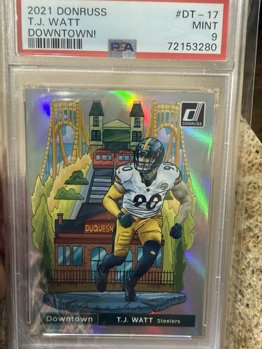 2021 Donruss Optic Downtown #DT17 TJ Watt Pittsburgh Steelers SSP PSA 9 ...
