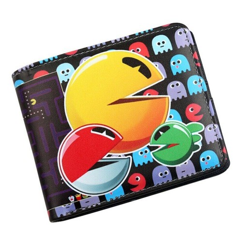 PACMAN Bifold Wallet Mens Student Boys Gaming Geek Retro Pac-Man Short ...