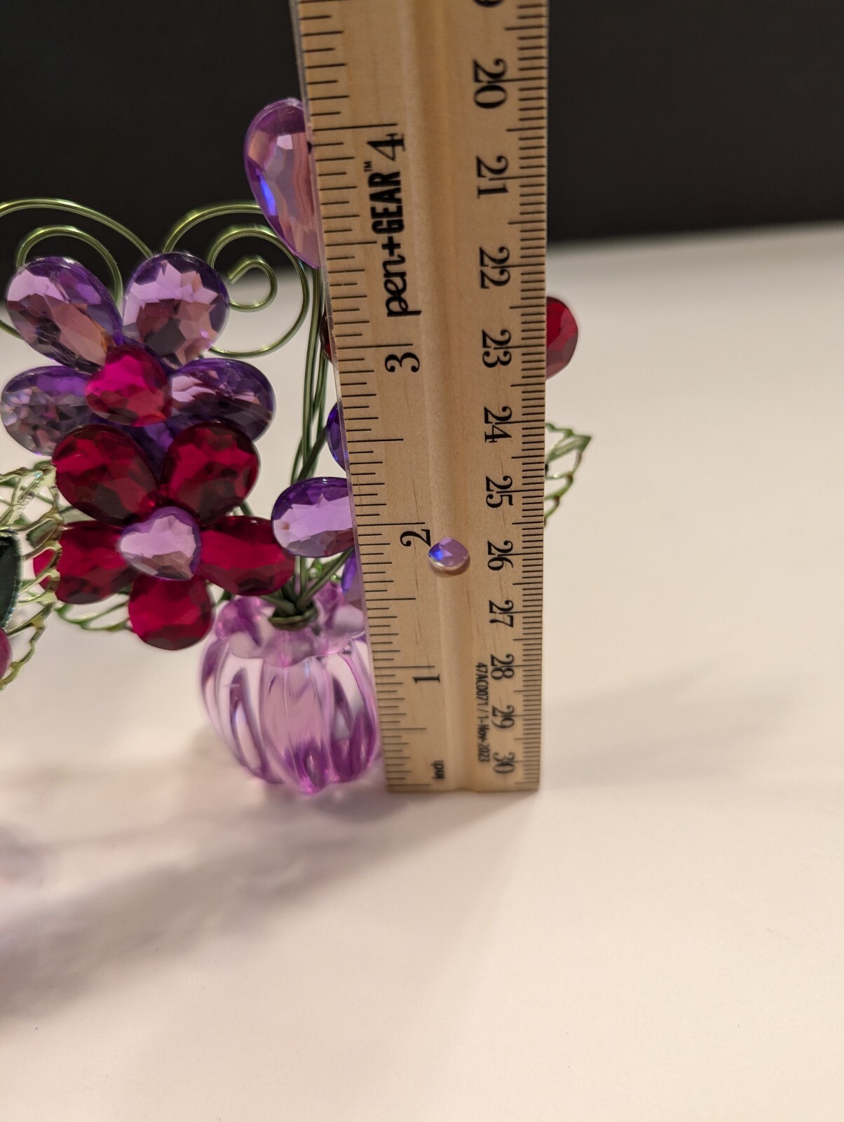 Set Of 3 Crystal Expressions Acrylic Posy Pots & Filigree Basket Floral ...