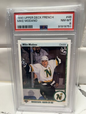 1990 Upper Deck French Mike Modano Rookie RC Card PSA 8 | eBay