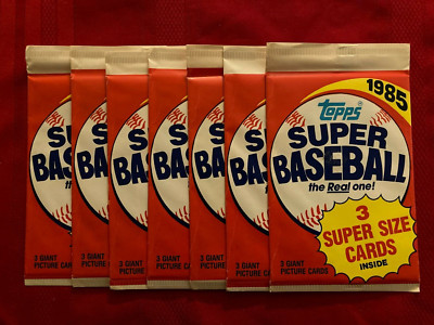 1985 Topps Super Baseball sealed wax pack lot / Ripken Jr. / Ryan ...