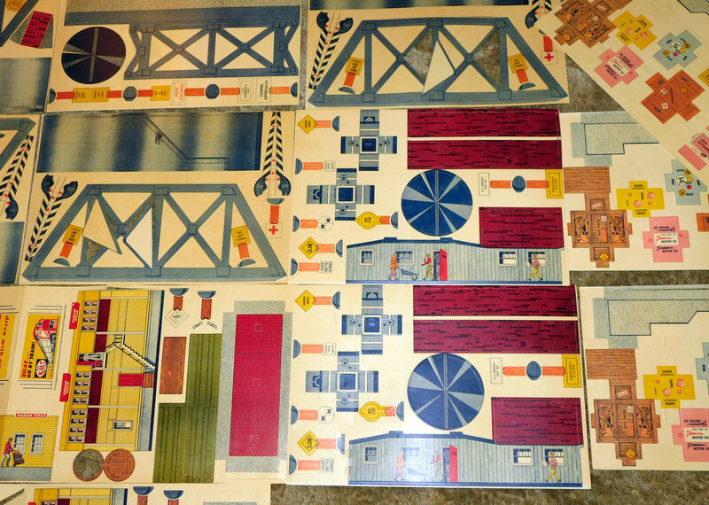 Vintage KMT KUSAN Train Paper Cardboard Sheet Buildings Model Train ...
