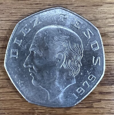 1979 Mexico 10 Pesos Coin 7 Sided Mexican Coin | eBay