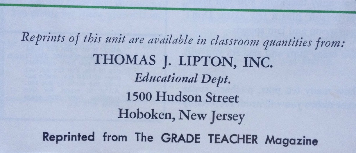 Vintage Lipton Tea Ed Pamphlet "Tea in Many Lands"/8.5" X 11.75"/TJ ...