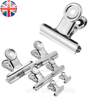 Silver Bulldog Clips VDL Foldback Metal Paper Binder Grip - 22 31 38 50 ...