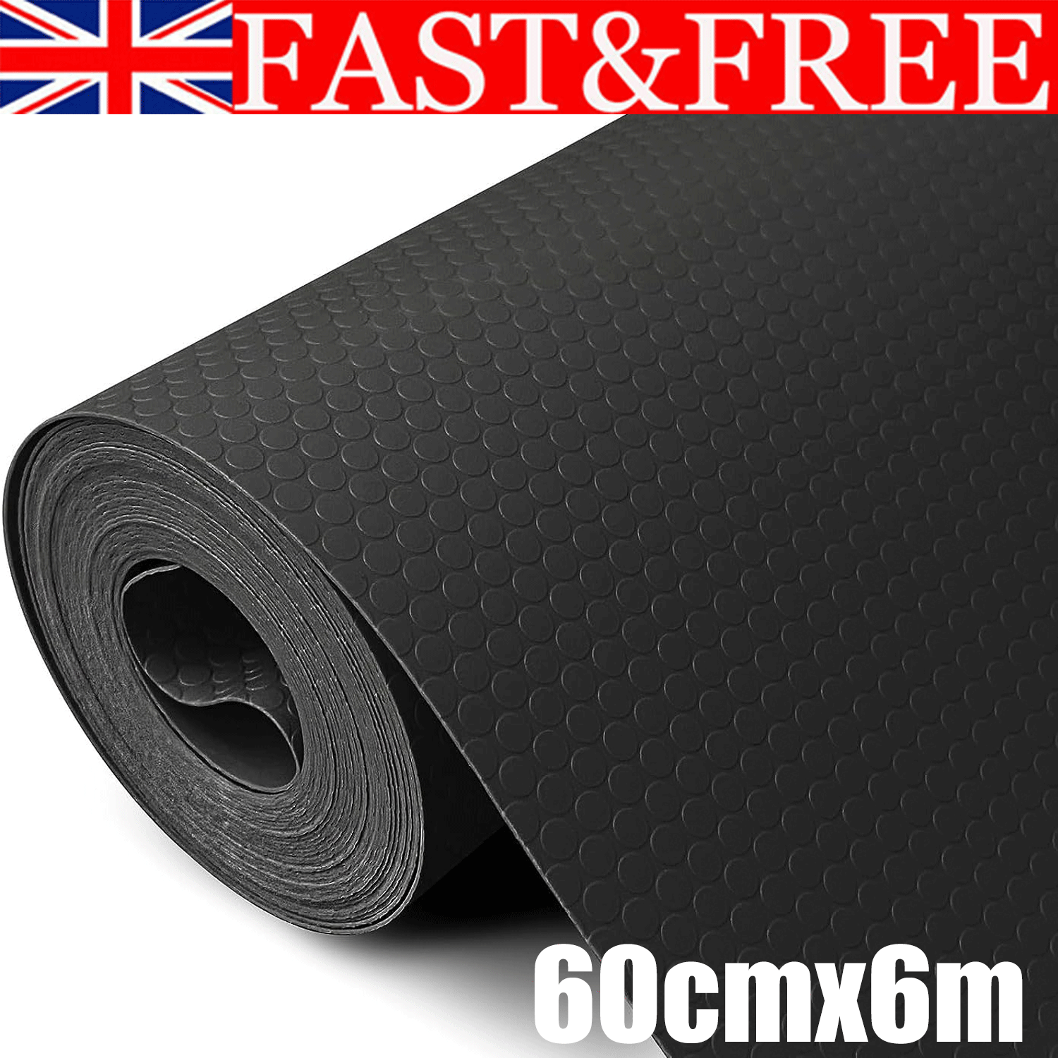 Black Anti Slip Mat Roll 60cmx6m | Grip Matting Glossy Drawer Liner ...