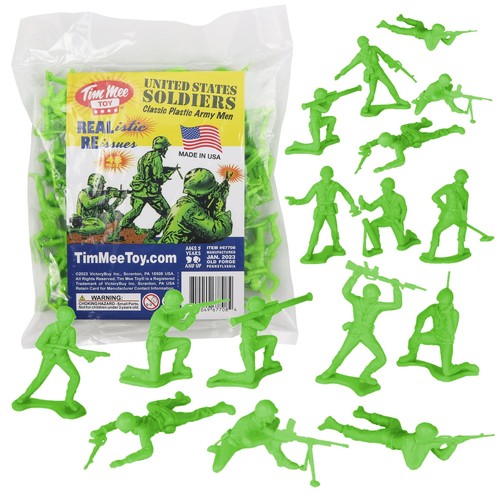 TimMee Processed Plastic Army Men 48pc LIME GREEN Tim Mee Toy Soldier ...
