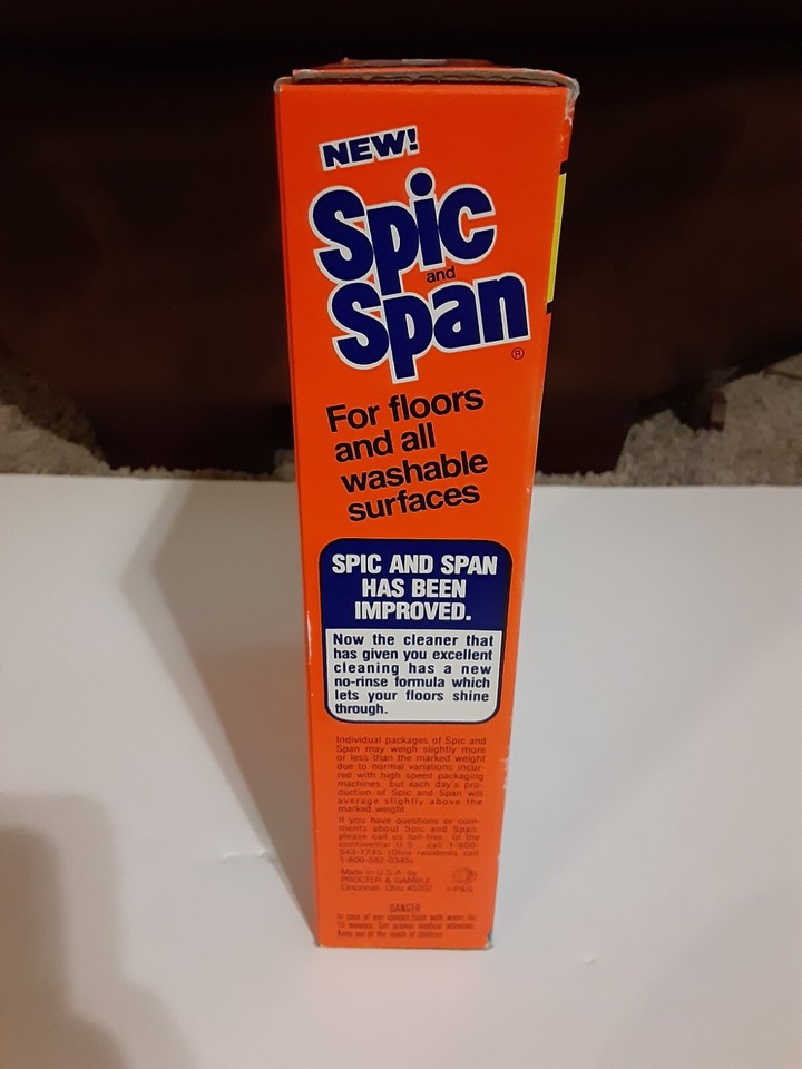 Spic and Span 27 oz Box No Rinse Advertising Prop Collectible Vintage ...